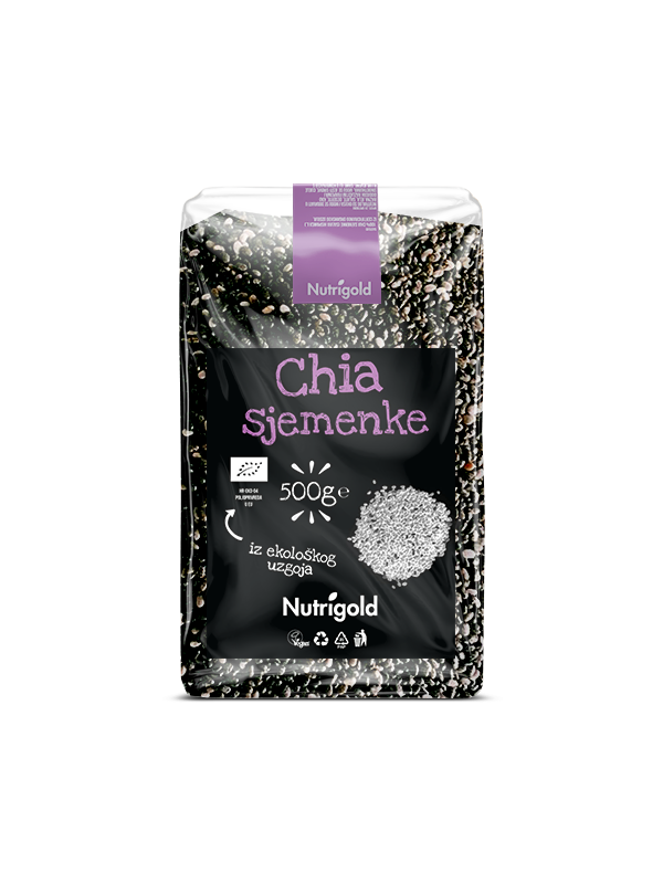 Chia semena – Ekološka 500g Nutrigold | Tovarna Zdrave Hrane